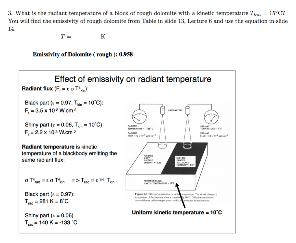 Solved 3. What is the radiant temperature of a block of | Chegg.com