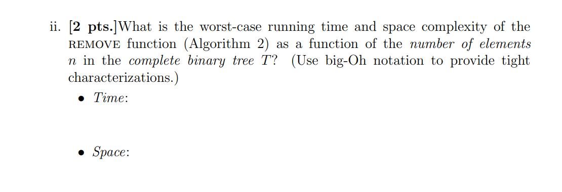 i. [8 pts.] Provide an algorithm, using pseudocode, | Chegg.com