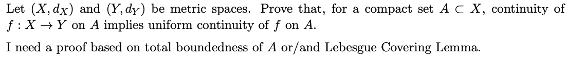 Solved Let (X, dx) and (Y,dy) be metric spaces. Prove that, | Chegg.com