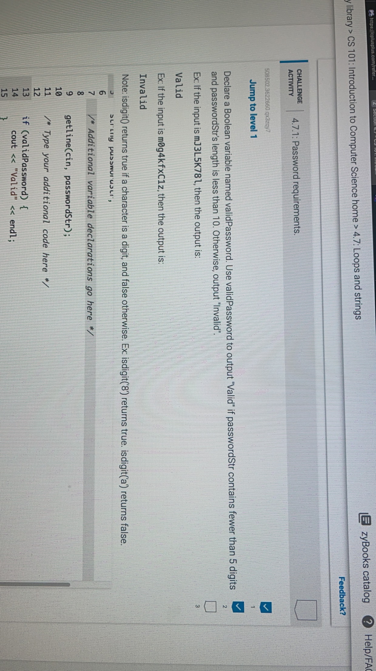 Solved 4.7.1: Password | Chegg.com