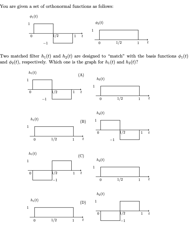Solved You Are Given A Set Of Orthonormal Functions As