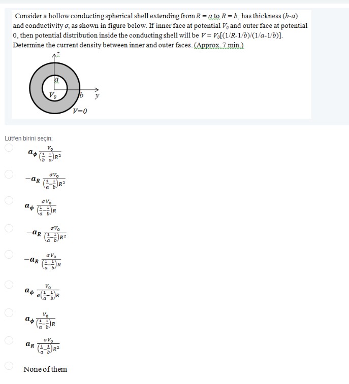Solved Consider a hollow conducting spherical shell | Chegg.com