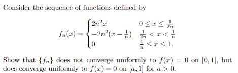 Solved Consider the sequence of functions defined by | Chegg.com