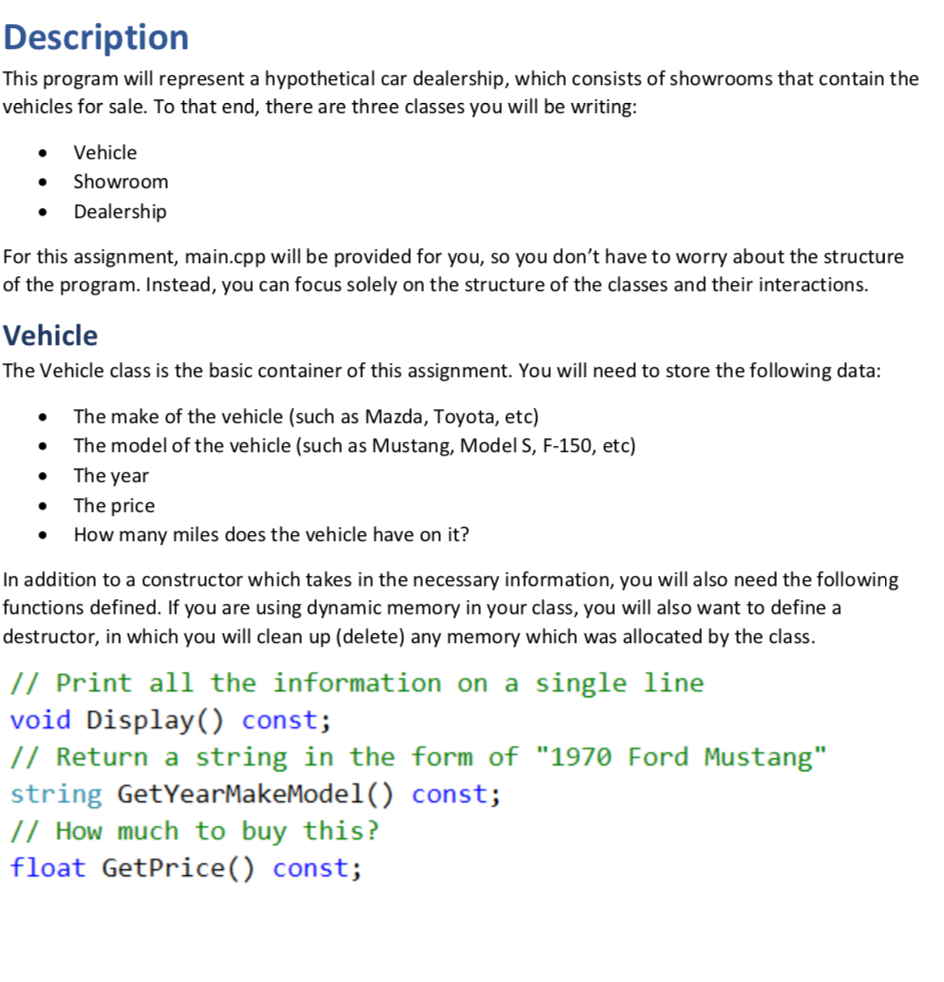 Solved Pleae include both cpp and h files and I would be | Chegg.com