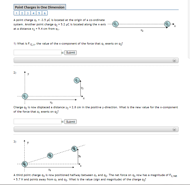 Solved Point Charges in One Dimension A point charge 44 = | Chegg.com