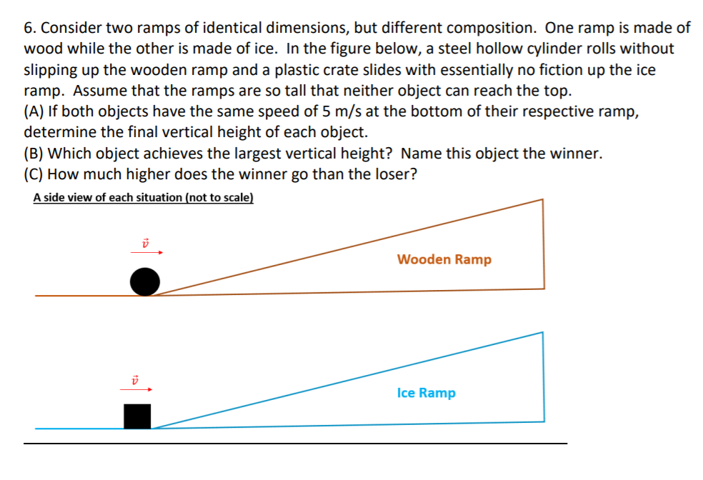 Solved 6. Consider two ramps of identical dimensions, but | Chegg.com