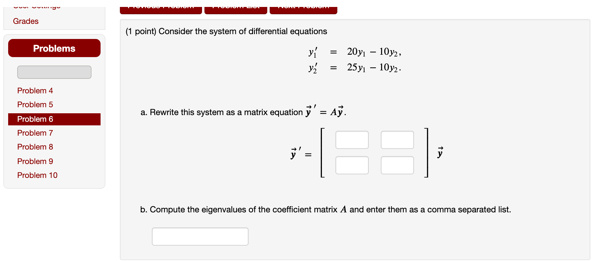 Solved nsider the system of differential equations | Chegg.com