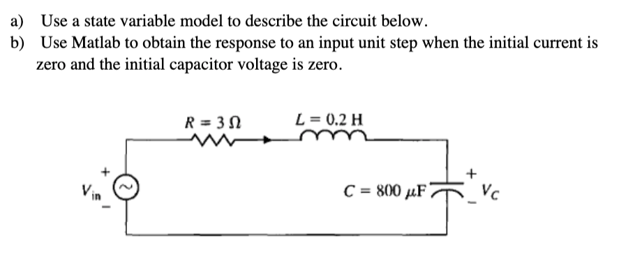 Solved a) Use a state variable model to describe the circuit | Chegg.com