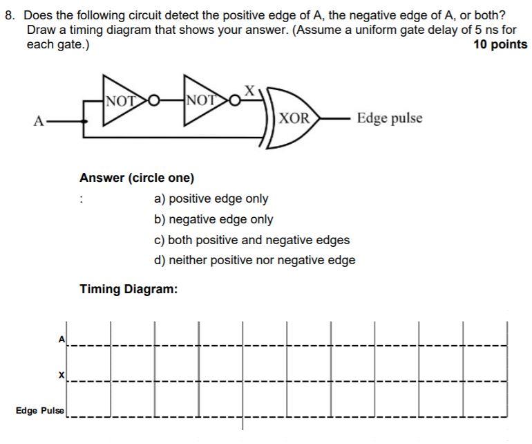 Solved 8. Does the following circuit detect the positive | Chegg.com