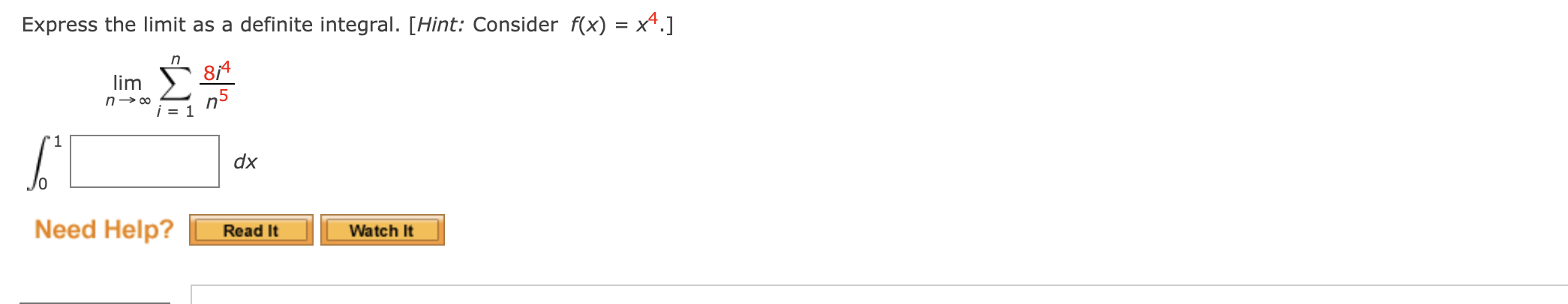 Solved Express the limit as a definite integral. [Hint: | Chegg.com