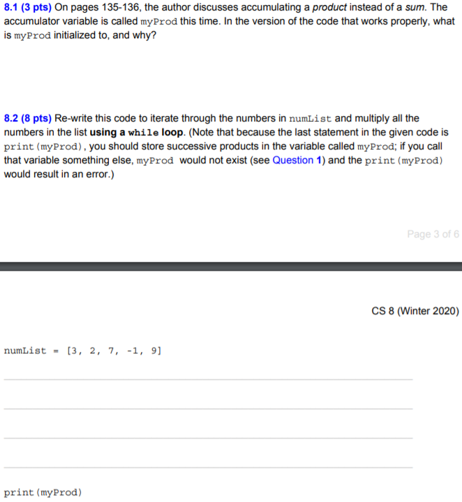 Solved 8.1 (3 pts) On pages 135-136, the author discusses | Chegg.com