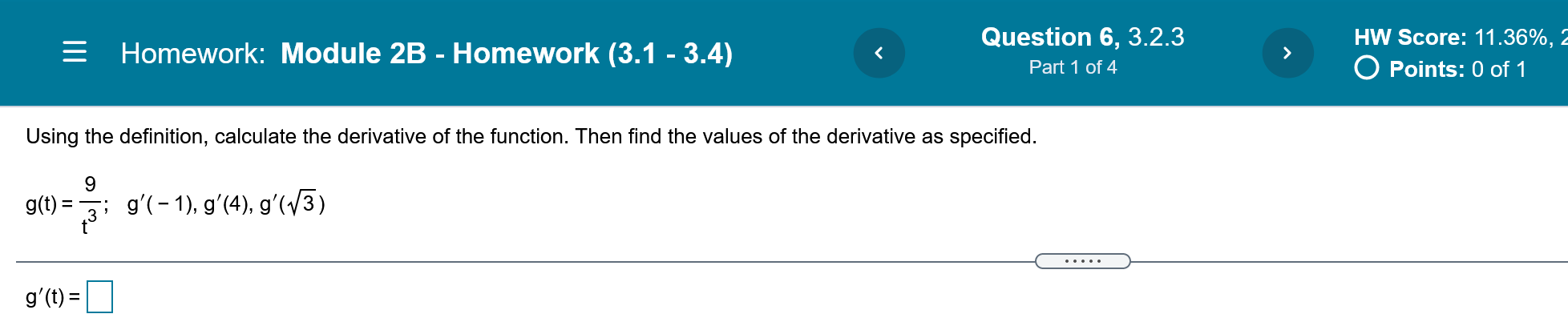 Solved = Homework: Module 2B - Homework (3.1 - 3.4) Question | Chegg.com