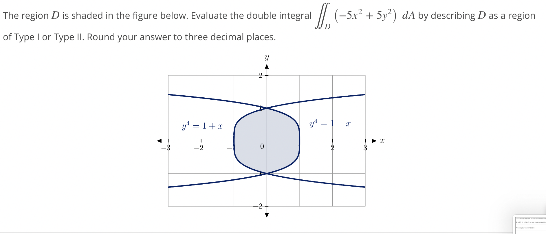 Solved Use Fubini's Theorem to set up an iterated double | Chegg.com