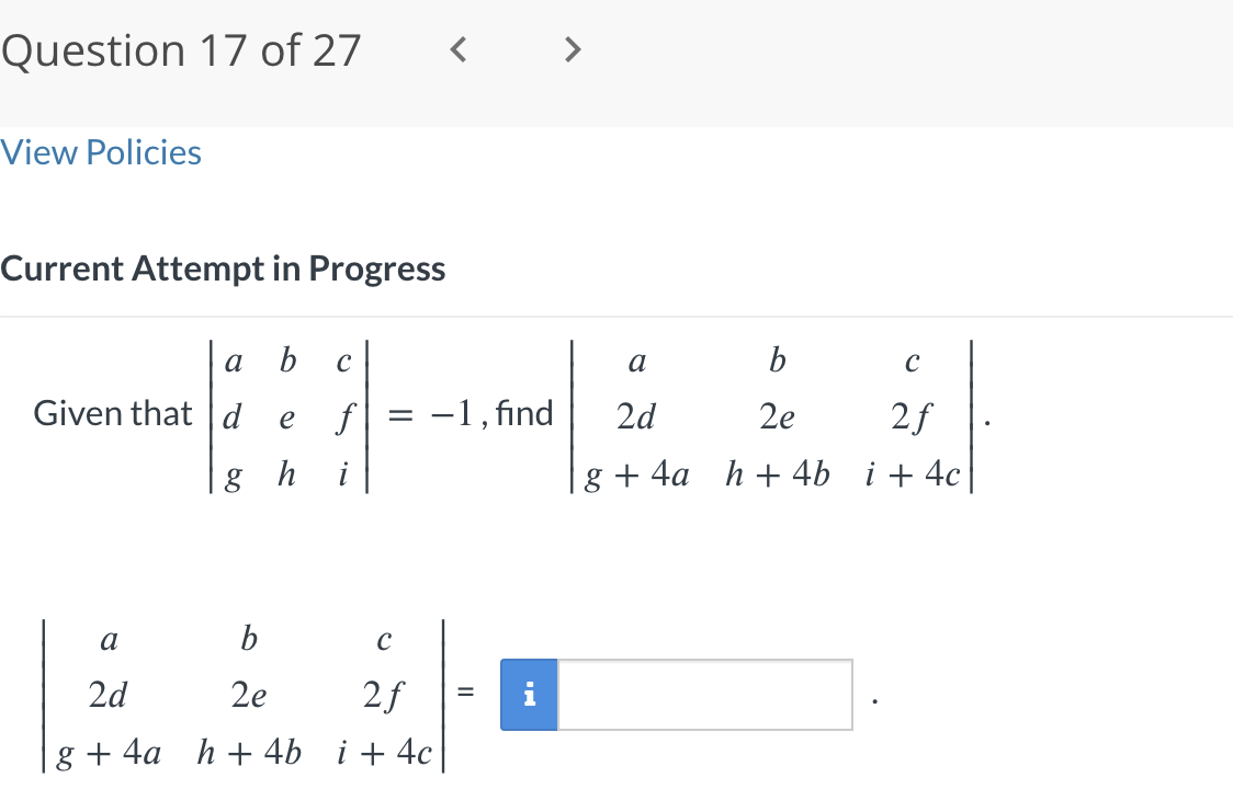 Solved View PoliciesCurrent Attempt in ProgressGiven that | Chegg.com