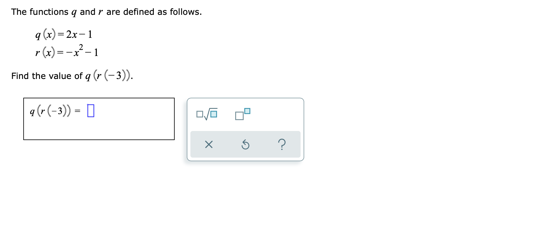 Solved The functions q and r are defined as follows. = 2 | Chegg.com