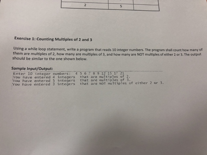 Solved 2 Exercise 1: Counting Multiples of 2 and 3 Using a | Chegg.com