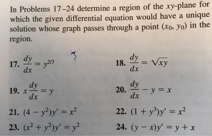 Solved Determine a region of the xy-plane which the given | Chegg.com