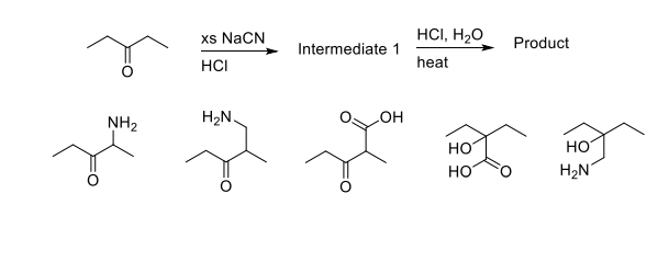 Solved Intermediate 1 heat HCl,H2O Product | Chegg.com
