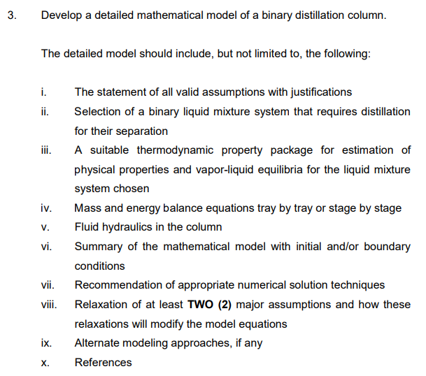 3. Develop a detailed mathematical model of a binary | Chegg.com