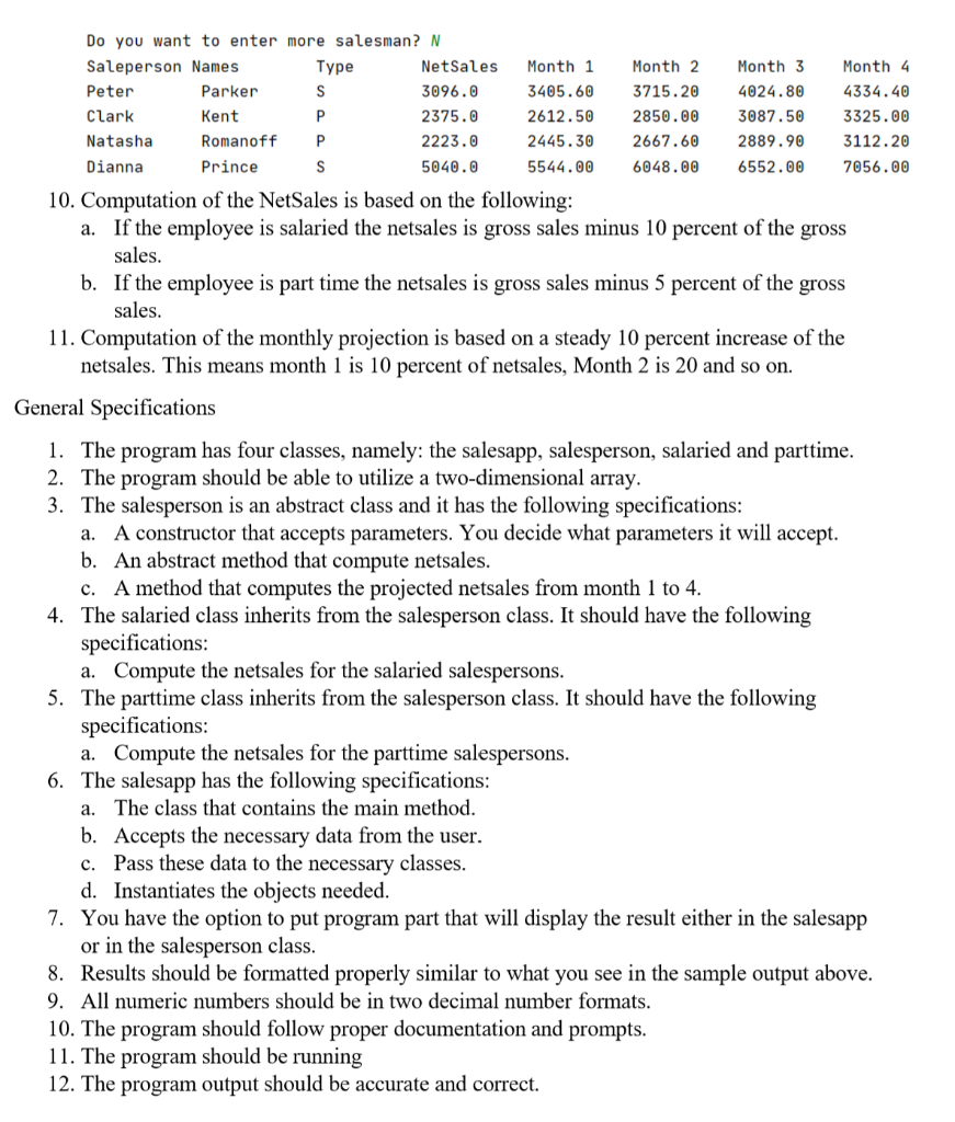 Solved Instructions: Create the codes based on the | Chegg.com