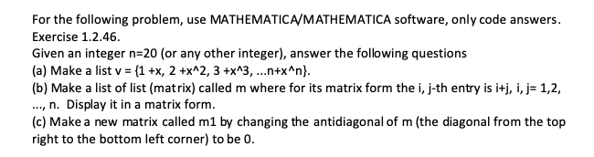 Solved For the following problem, use | Chegg.com