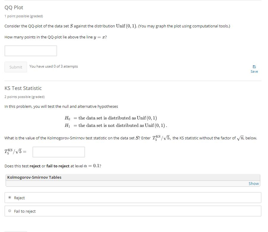 QQ Plot 1 point possible (graded) Consider the | Chegg.com