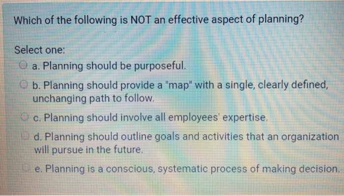 Solved Which of the following is NOT an effective aspect of | Chegg.com