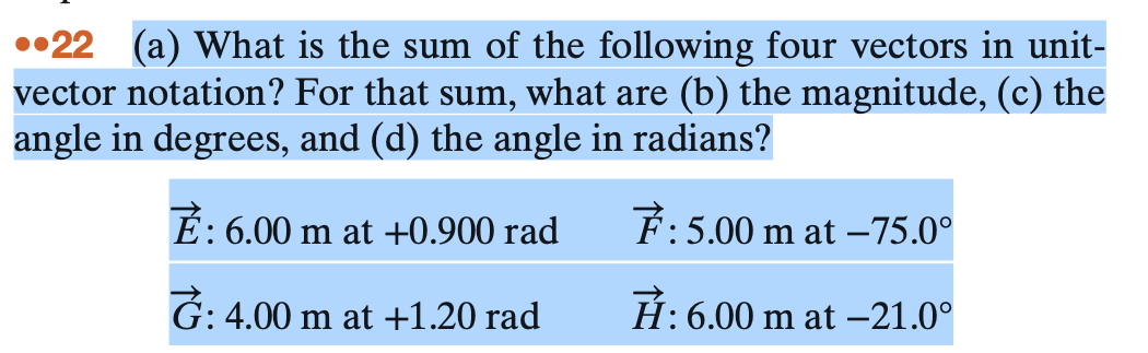 Solved - What is the sum of the following four vectors in | Chegg.com