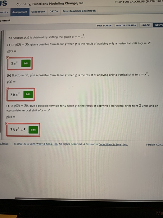 Solved S Connally, Functions Modeling Change, Se PREP FOR | Chegg.com
