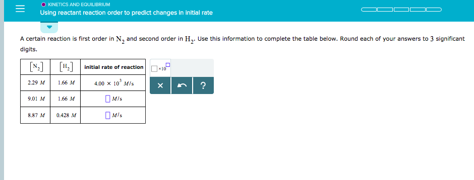 Solved KINETICS AND EQUILIBRIUM Using reactant reaction | Chegg.com