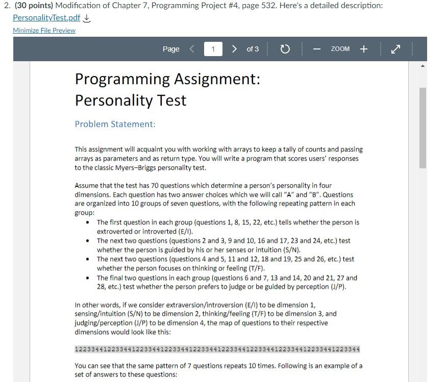 Solved ( 30 points) Modification of Chapter 7 , Programming | Chegg.com