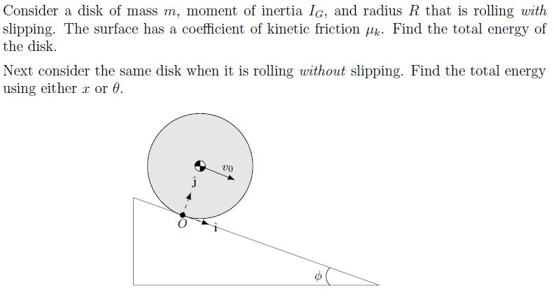 Solved Consider a disk of mass m, moment of inertia Ic, and | Chegg.com