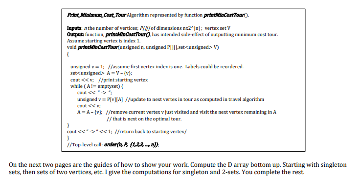 (TSP) Use FoA Algorithm 3.11 and | Chegg.com