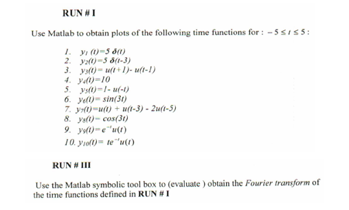 Solved RUN #1 Use Matlab to obtain plots of the following | Chegg.com