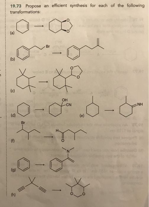 Solved 19.73 Propose an efficient synthesis for each of the | Chegg.com