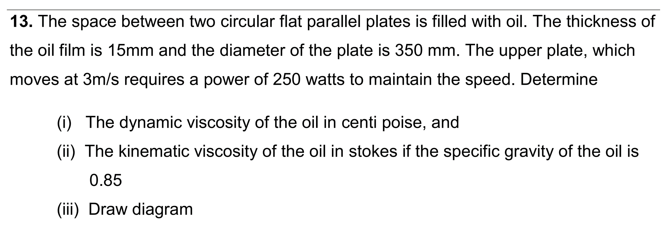 Solved 13. The space between two circular flat parallel | Chegg.com