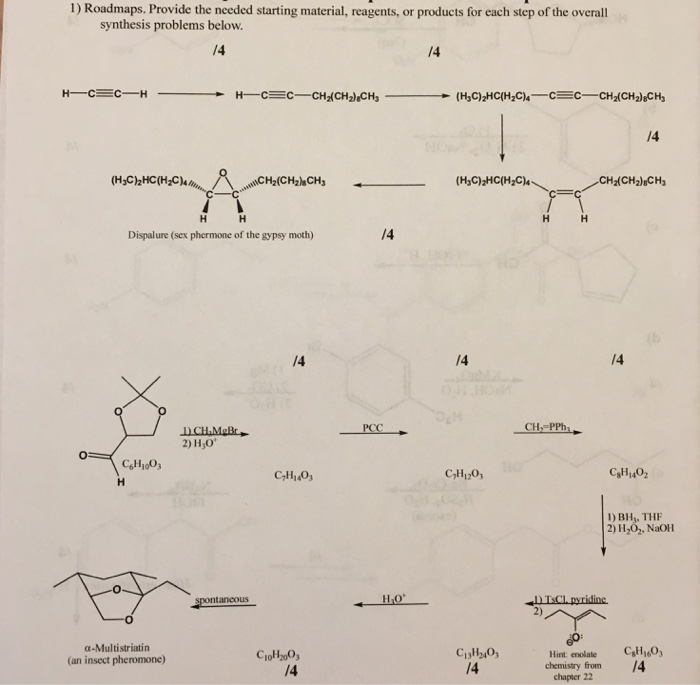 Solved 1) Roadmaps. Provide the needed starting material, | Chegg.com