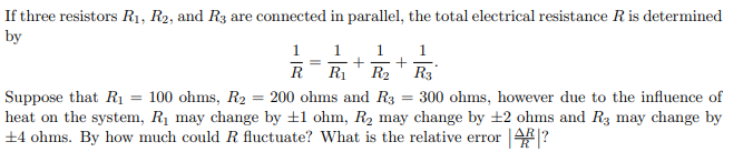 Solved If three resistors R1,R2, and R3 are connected in | Chegg.com