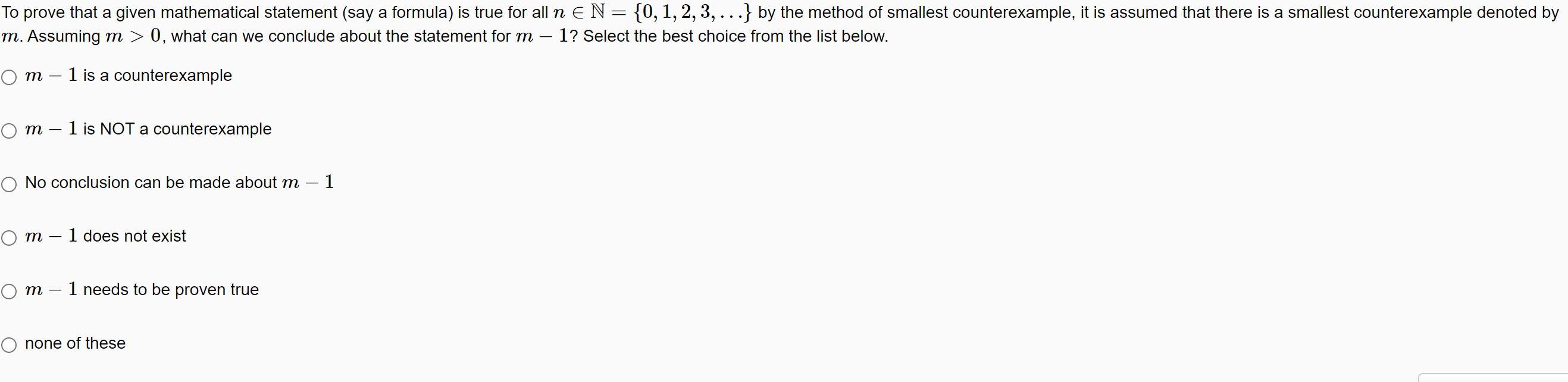 Solved = To prove that a given mathematical statement (say a | Chegg.com