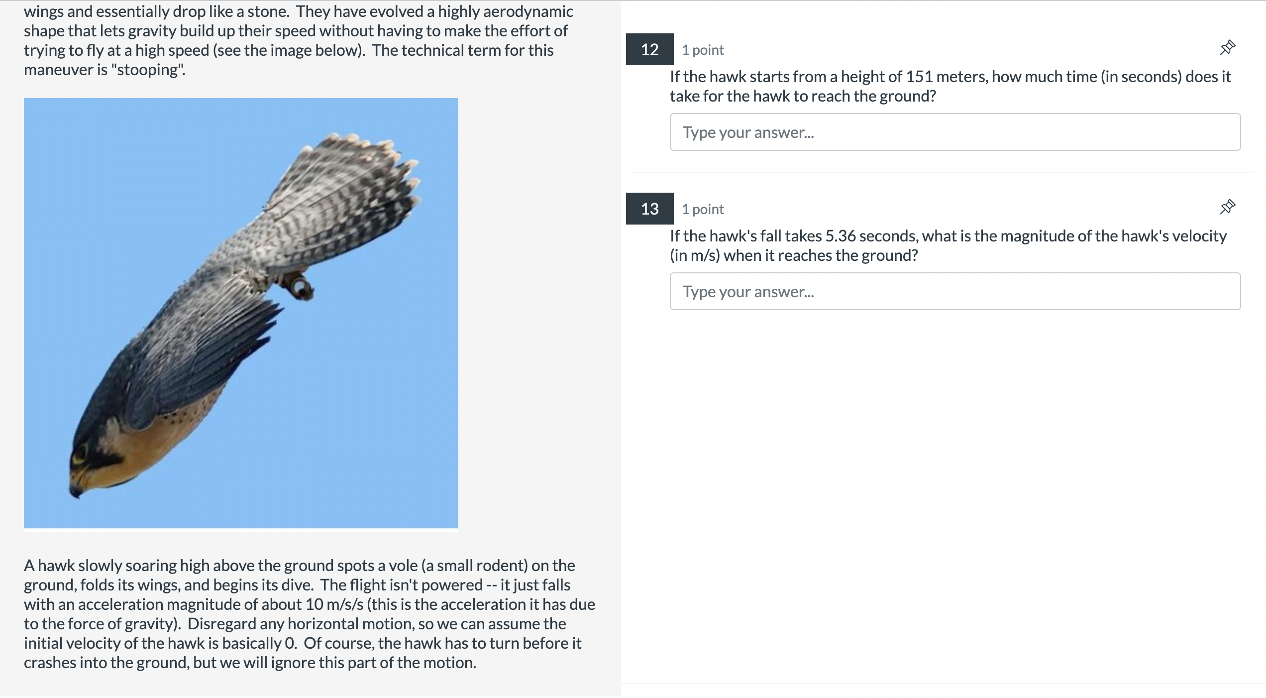 wings and essentially drop like a stone. They have | Chegg.com