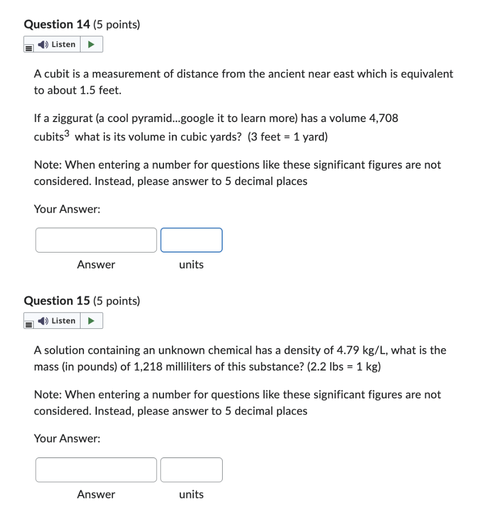Cubit Measurement