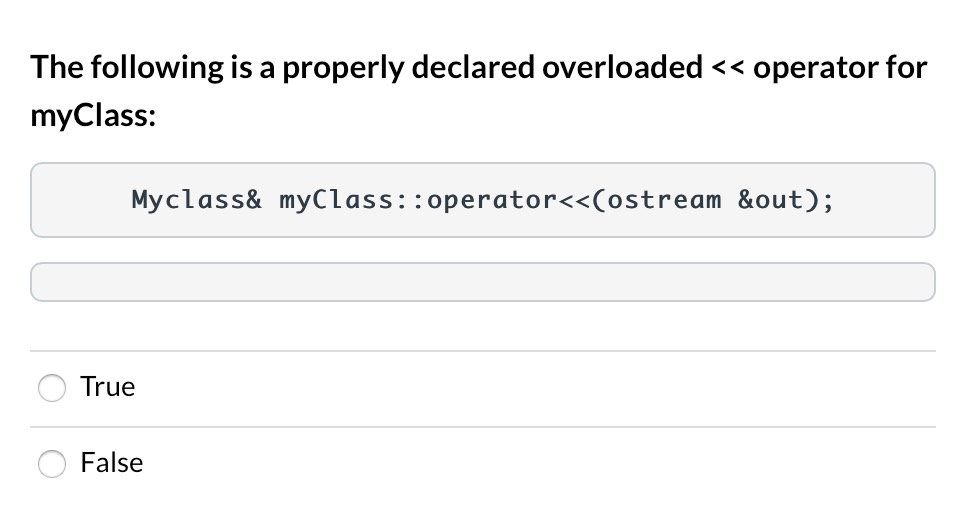 Solved The following is a properly declared overloaded