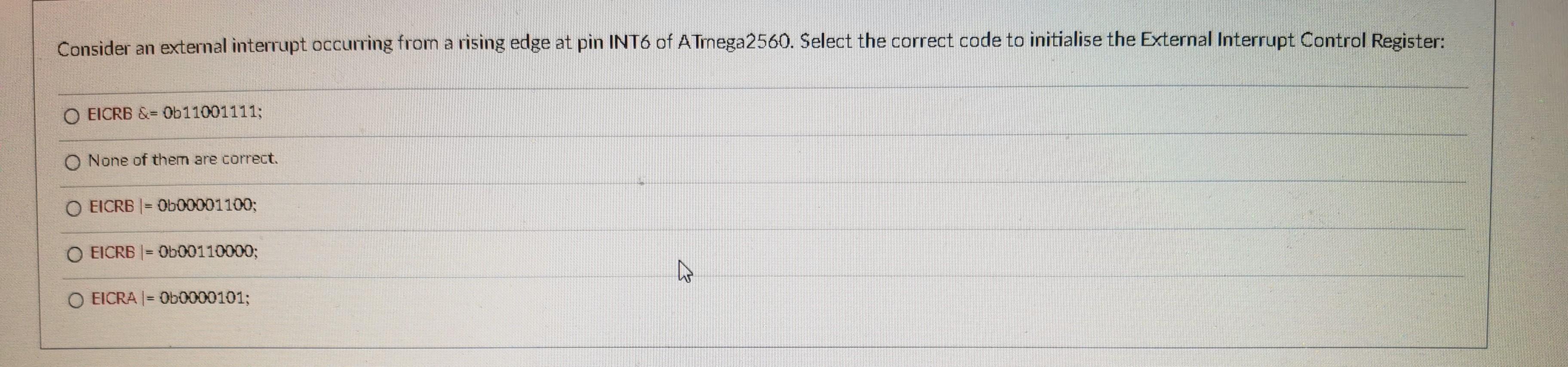 Solved Consider an external interrupt occurring from a | Chegg.com