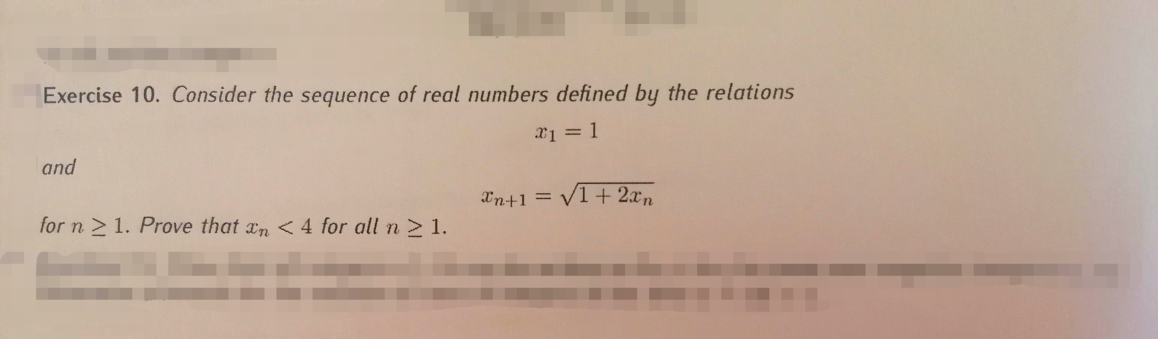 Solved Exercise 10. Consider the sequence of real numbers | Chegg.com