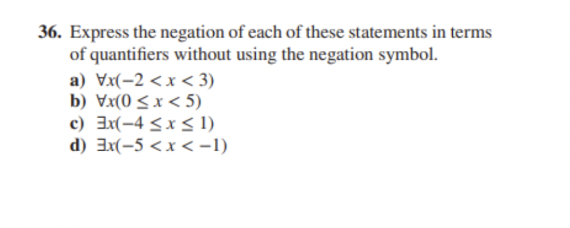 36. Express the negation of each of these statements | Chegg.com