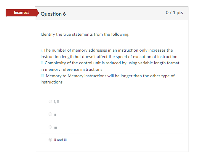 Solved Identify the true statements from the following: i. | Chegg.com