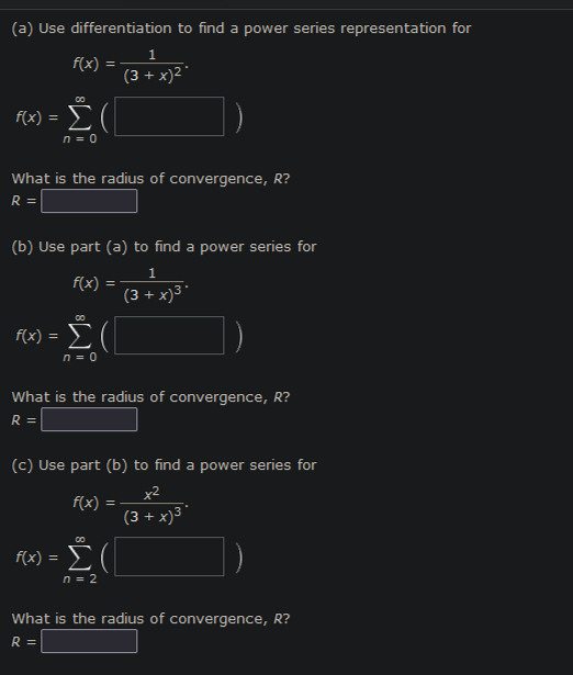 Solved (a) ﻿Use differentiation to find a power series | Chegg.com