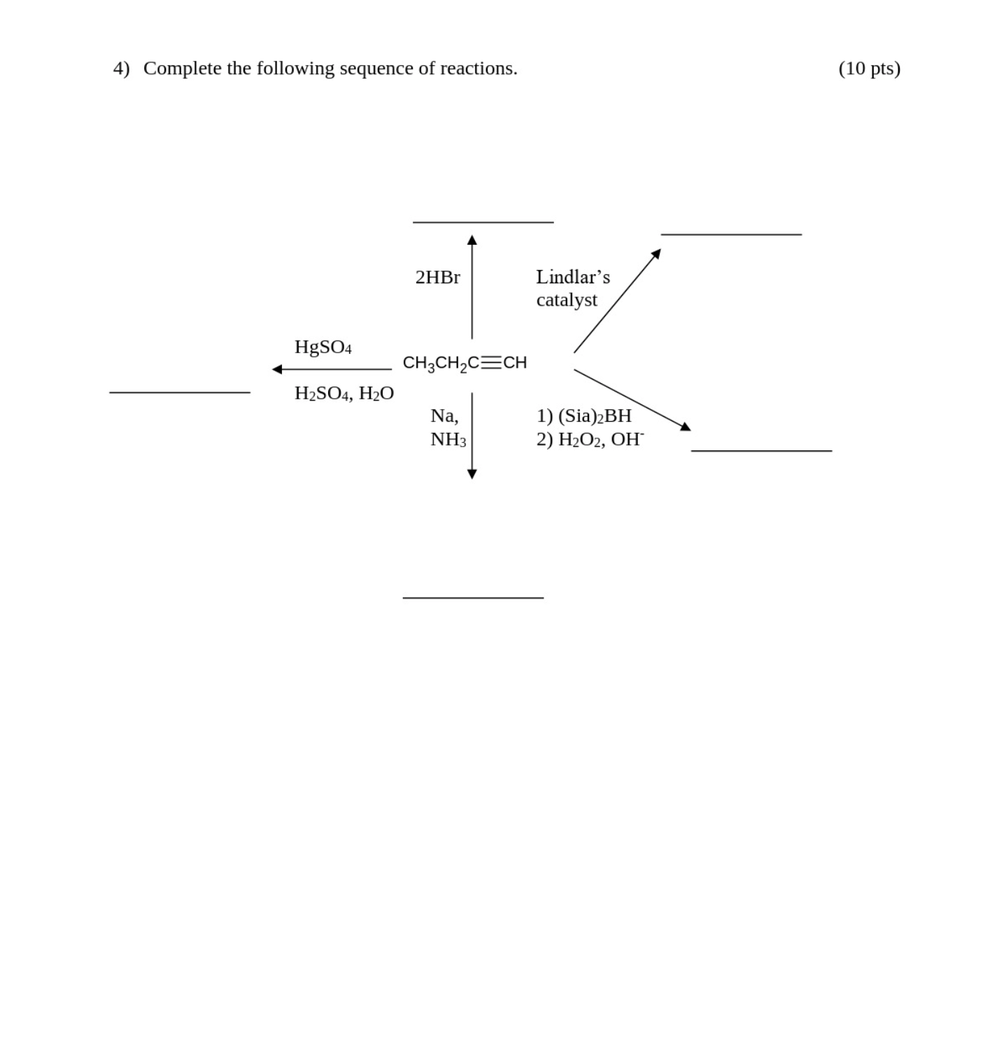 Solved 4) Complete the following sequence of reactions. | Chegg.com