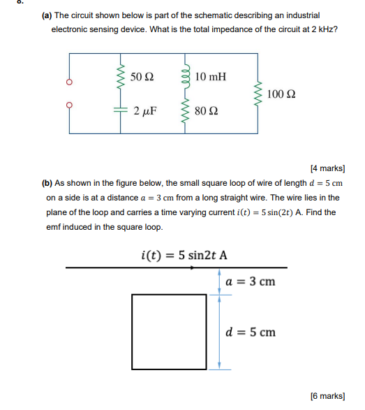 Solved (a) The circuit shown below is part of the schematic | Chegg.com
