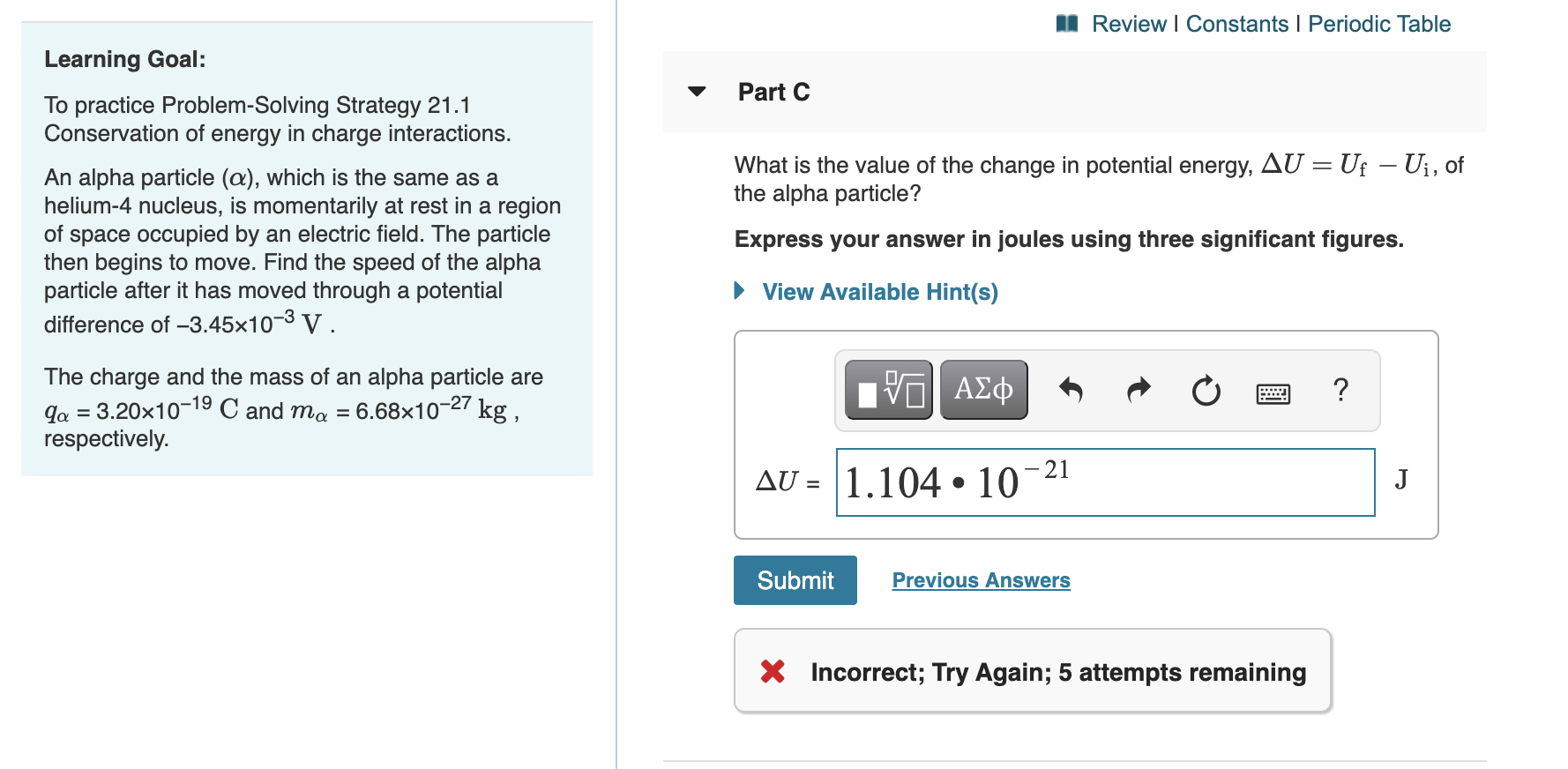 Solved II Review | Constants | Periodic Table Learning Goal: | Chegg.com